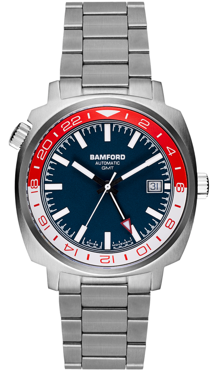 Bamford GMT Steel Red White Watch – Clarindon Jewellers