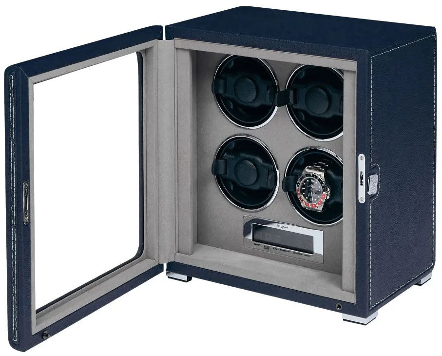 Rapport Watch Winder Quantum Quad Four Leather Blue – Clarindon Jewellers