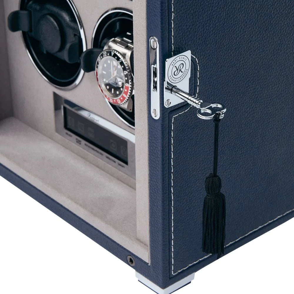 Rapport Watch Winder Quantum Quad Four Leather Blue – Clarindon Jewellers
