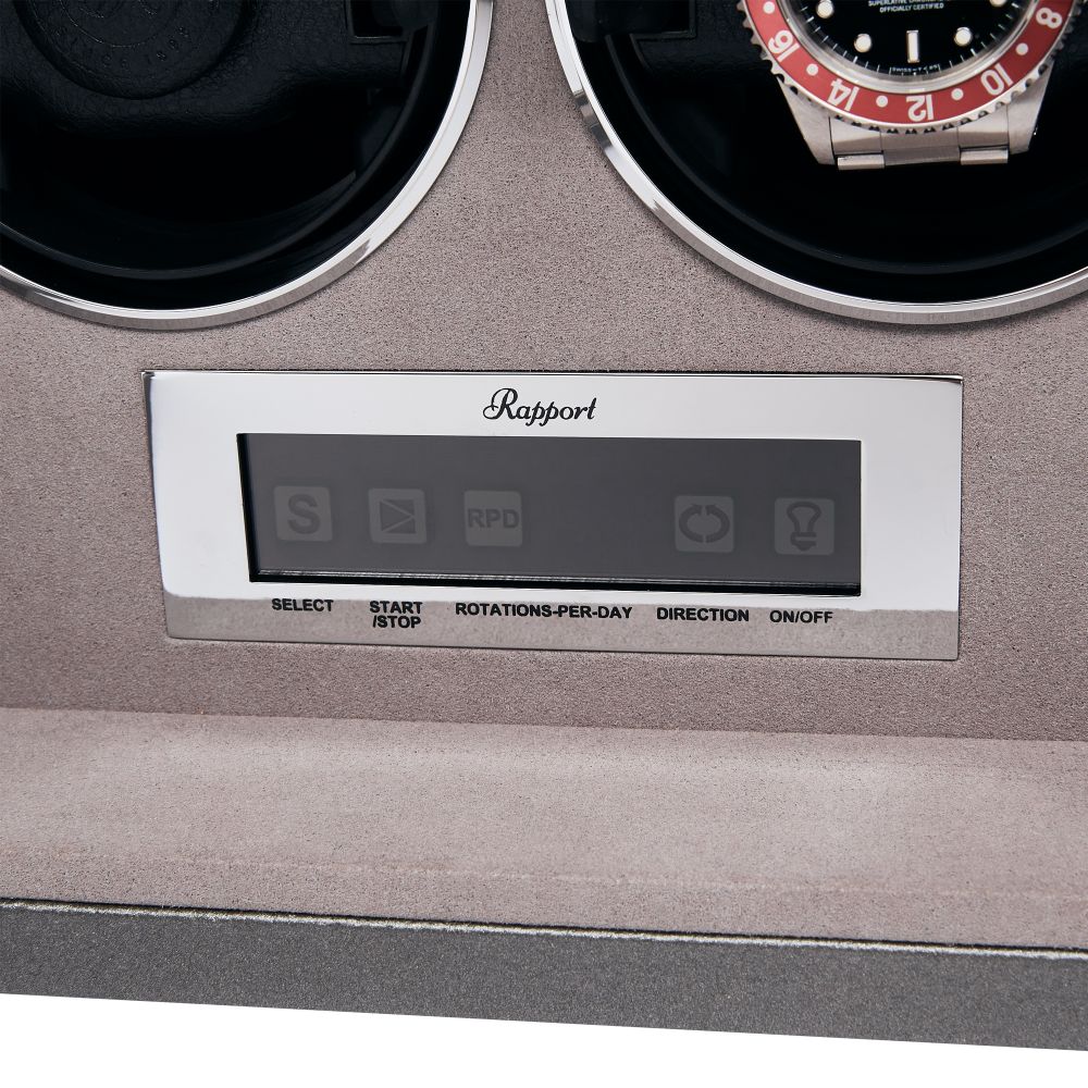 Rapport Watch Winder Quantum Quad Two Leather Grey – Clarindon Jewellers